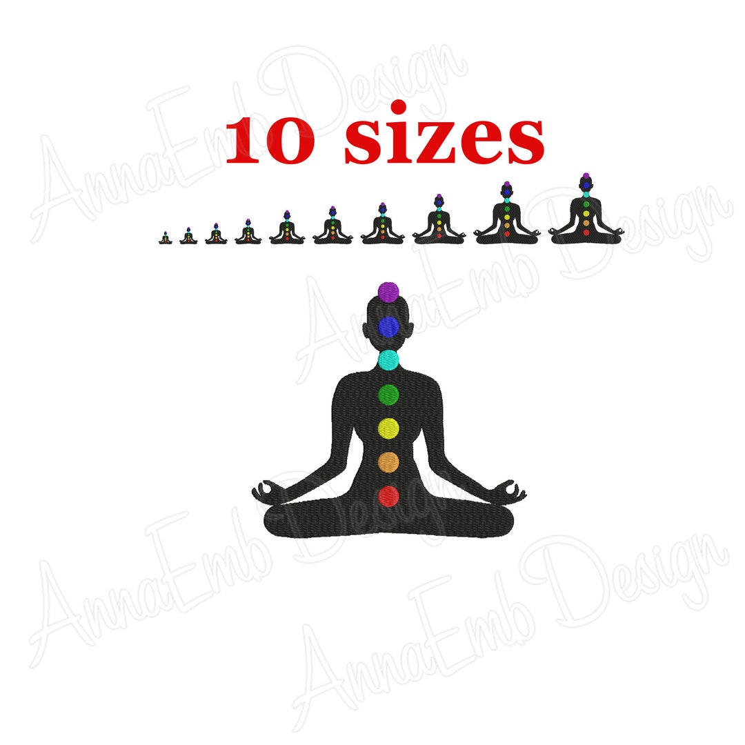 Chakra Girl Embroidery Design. 7 Chakras Mini Embroidery. Yoga ...