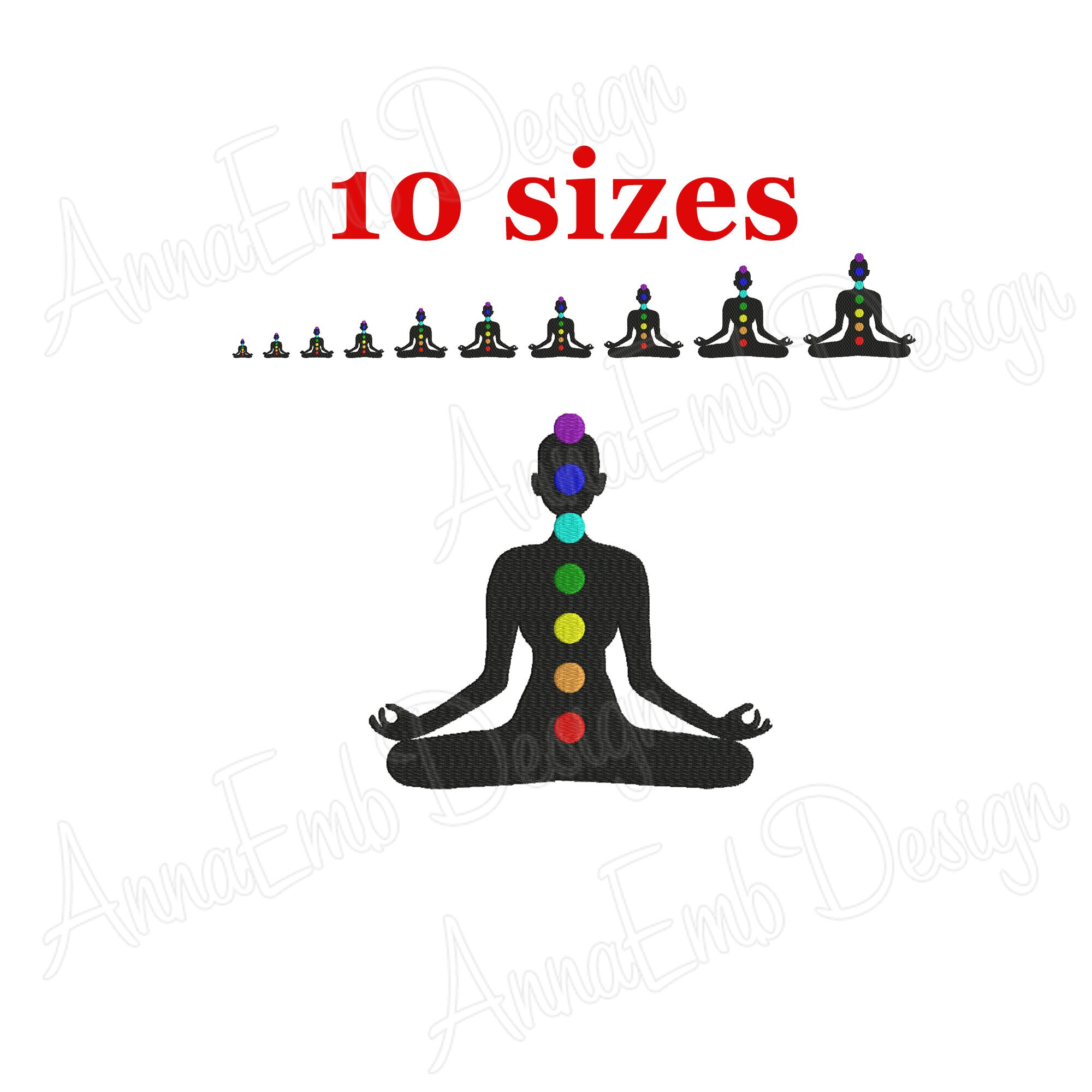 Chakra Girl Embroidery Design. 7 Chakras Mini Embroidery. Yoga ...