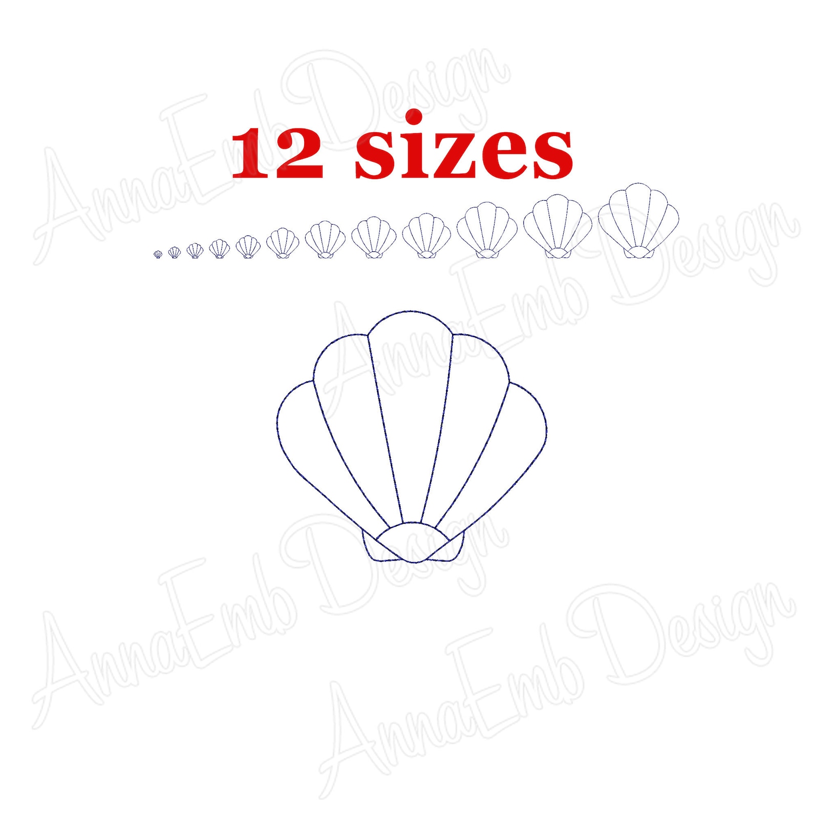 Sea Shell Embroidery Design. Sea Shell Mini Embroidery. - Etsy