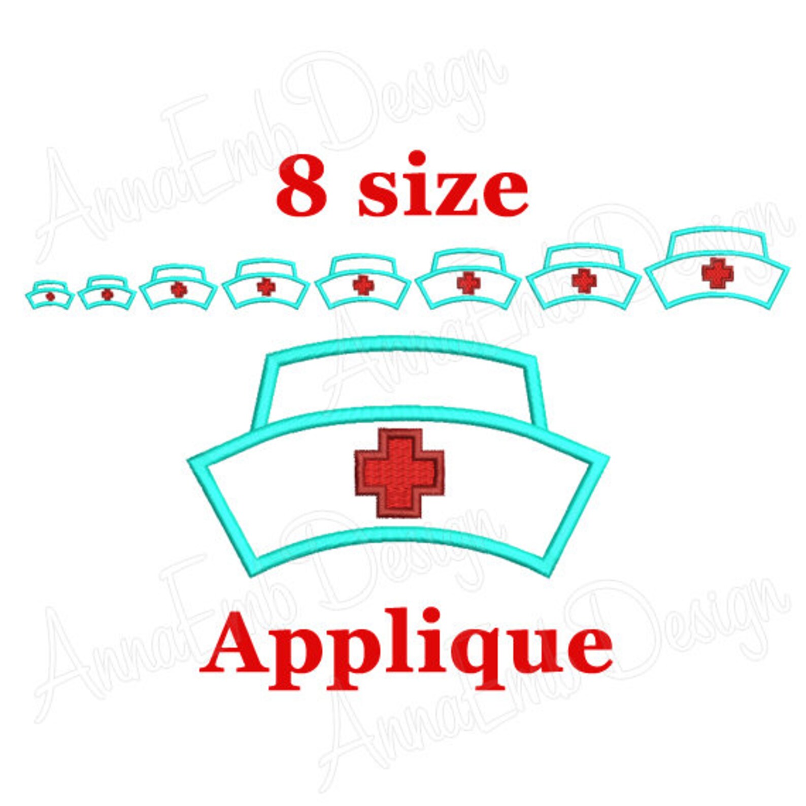 Nurse Cap Applique Embroidery Designs. Nurse Cap Embroidery - Etsy