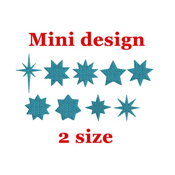 Mini Star Machine Embroidery Design. Star Embroidery Design. - Etsy