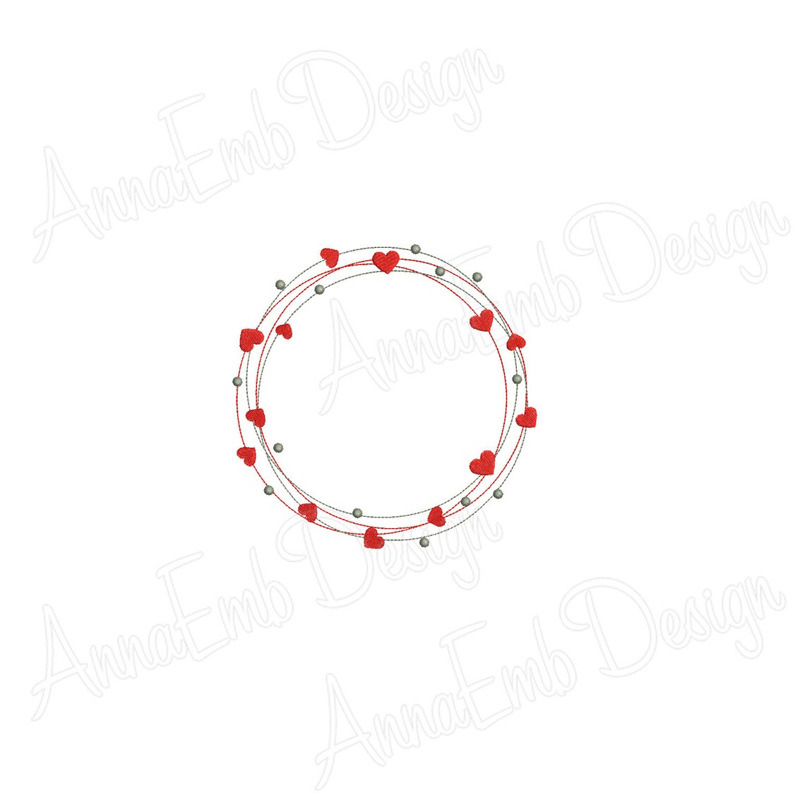 Heart Monogram Frame Embroidery Design. Heart Wreath Design. - Etsy