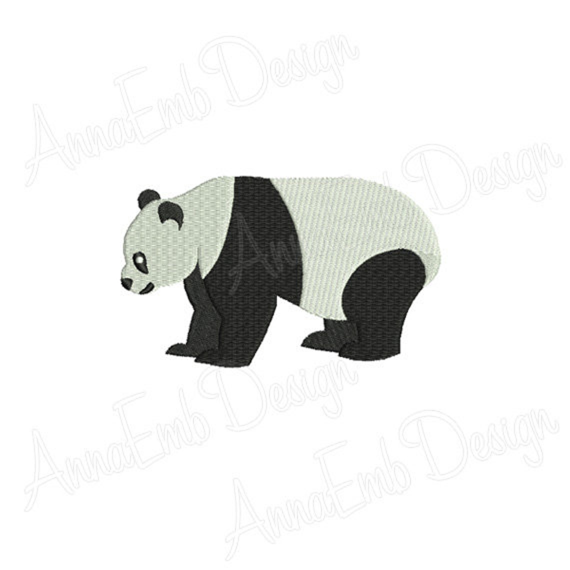 Panda Bear Embroidery Design. Panda Silhouette Embroidery | Etsy