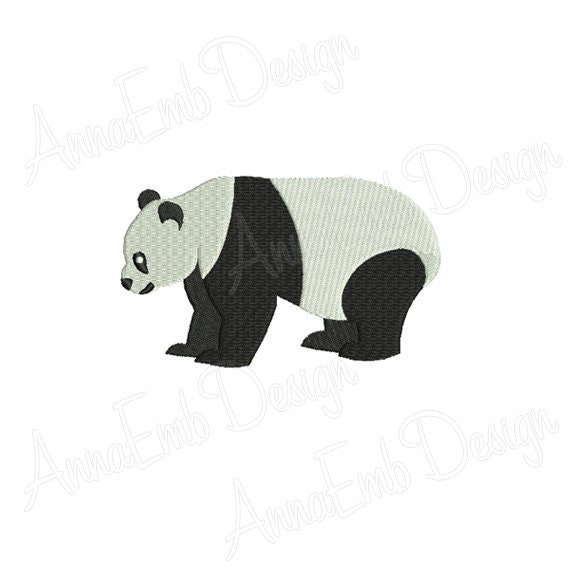 Panda Bear Embroidery Design. Panda Silhouette Embroidery | Etsy