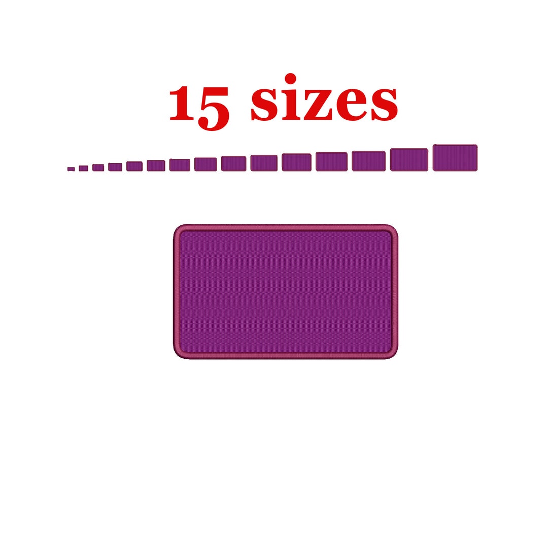 Rounded Rectangle Embroidery Design. Rectangle Mini Embroidery ...
