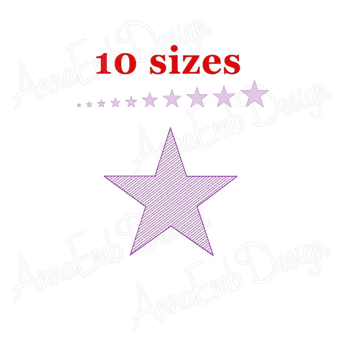 Star Embroidery Design. Star Machine Embroidery. Star Silhouette. Mini ...