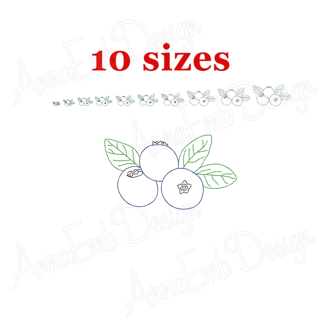 Blueberry Embroidery Design. Blueberry Mini. Machine Embroidery Design ...