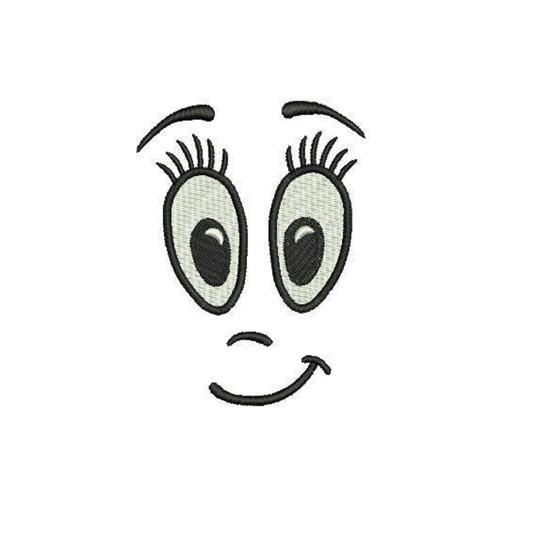 Face Embroidery Design. Machine Embroidery Design. Doll Face Embroidery ...
