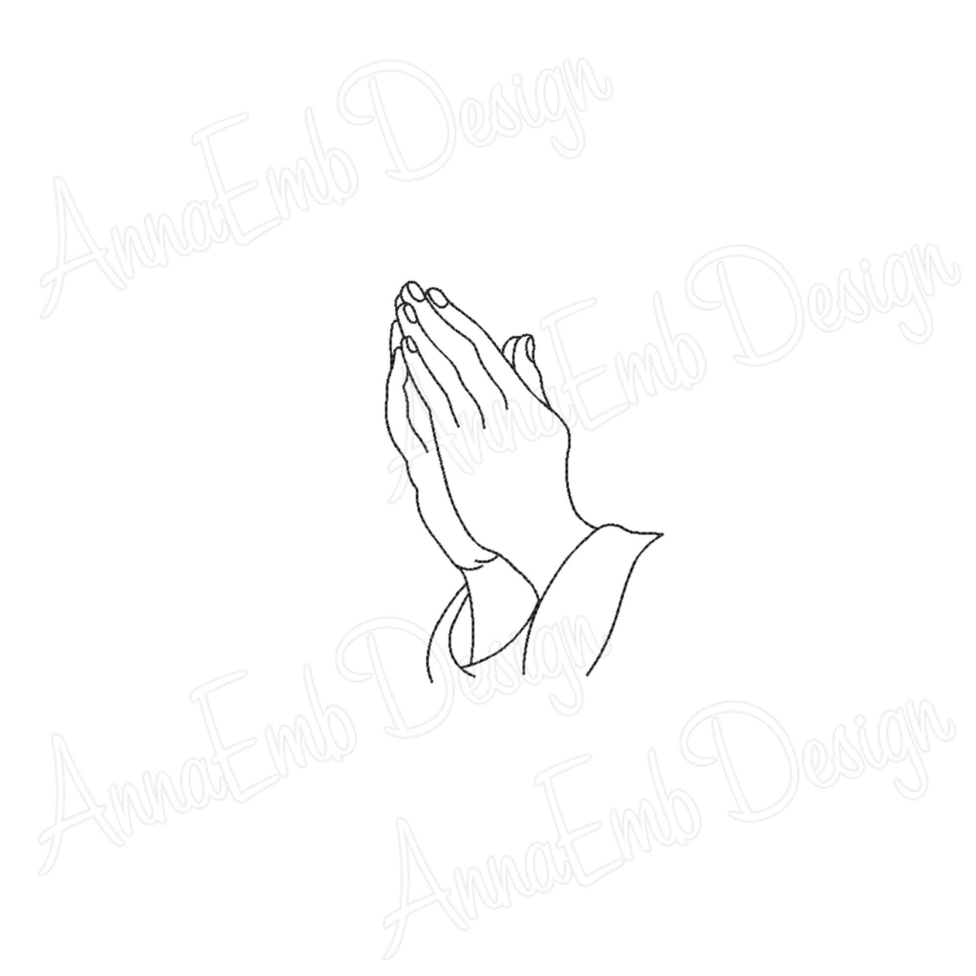 Praying Hands Embroidery Design. Praying Hands Design. Mini Praying ...