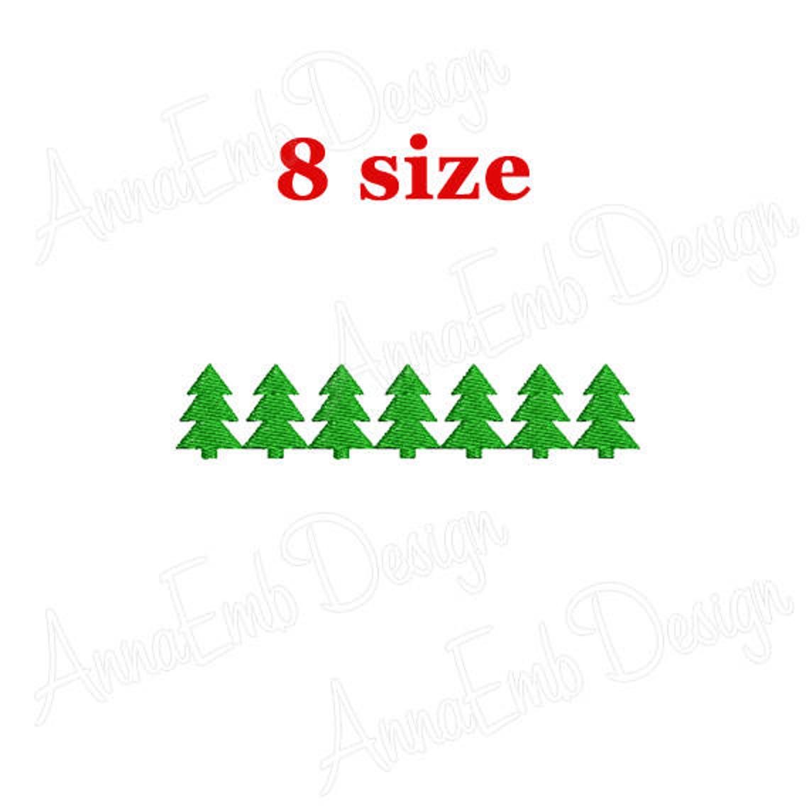 Christmas Tree Border Embroidery Design. Machine Embroidery. | Etsy