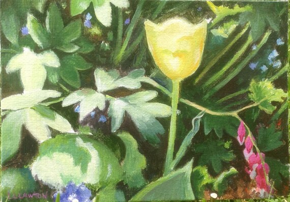 Small Flower Painting Acrylic Painting Original Art Yellow - Etsy
