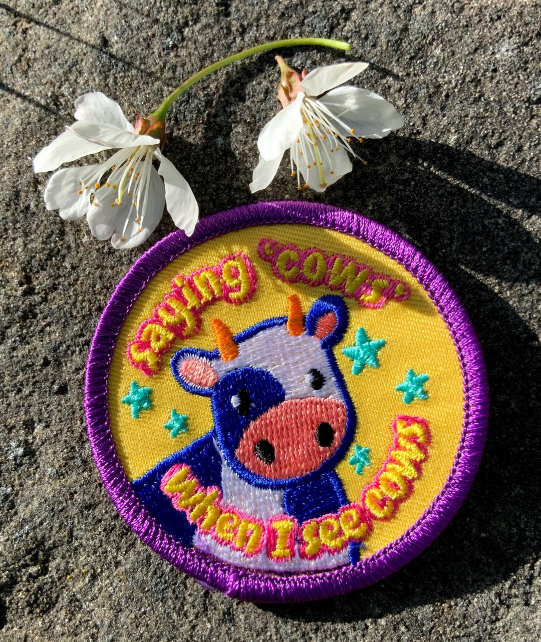 Saying “cows” When I See Cows Iron-on Embroidered Patch, Cute ...