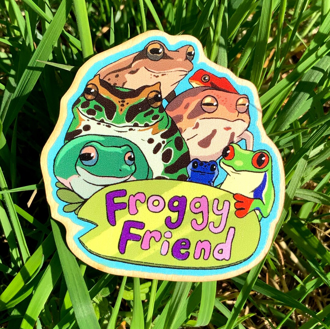 Froggy Friend Wooden Lapel Pin, Frog Brooch, Gift for Frog Lovers - Etsy