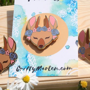 Deer Enamel Pin Floral Friends Gold Hard Enamel Lapel Pin With Flower ...