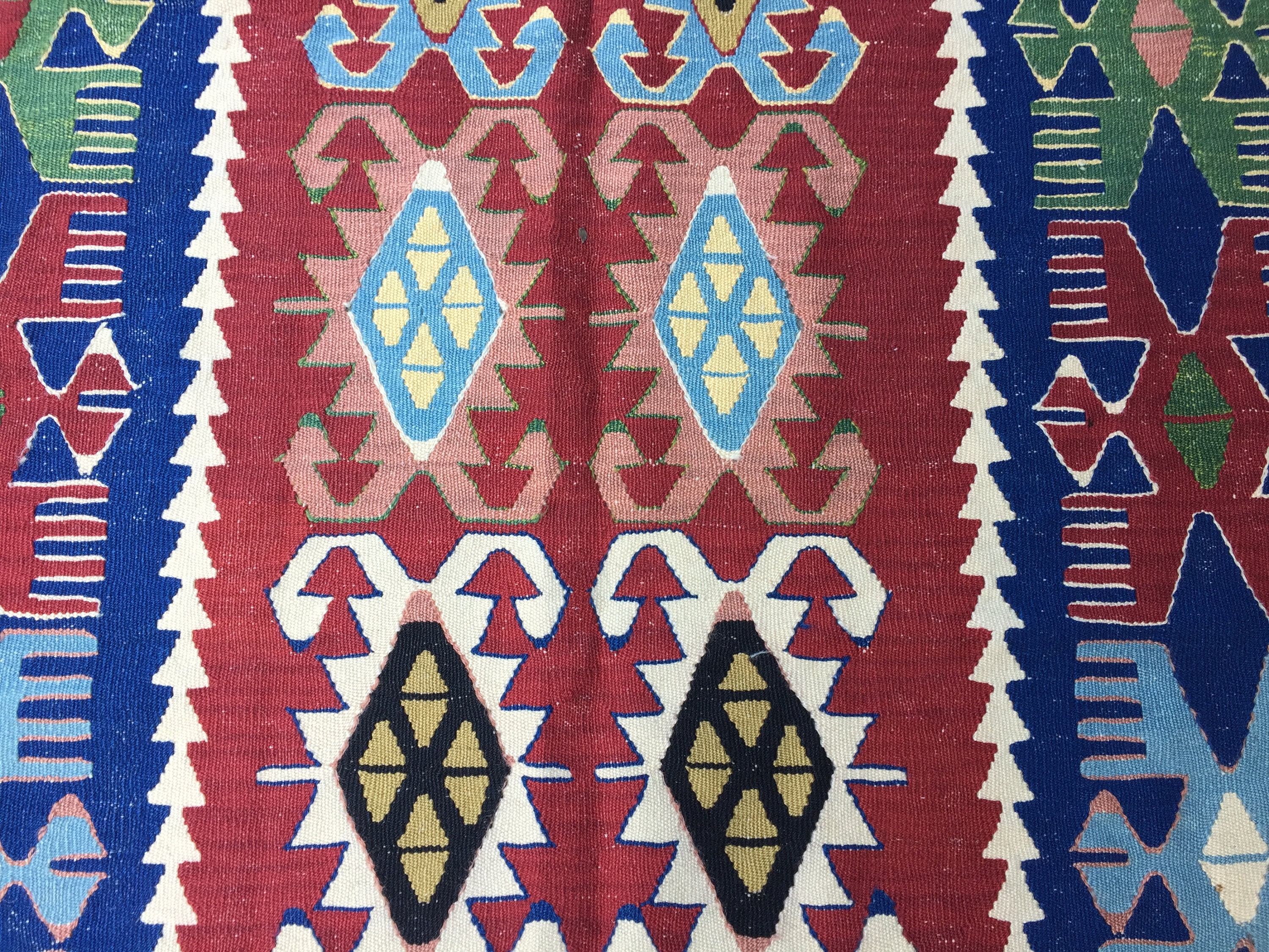 Blue Kilim Rug 46x70 in 118x179 Cm Handmade Kilim Rugvintage - Etsy