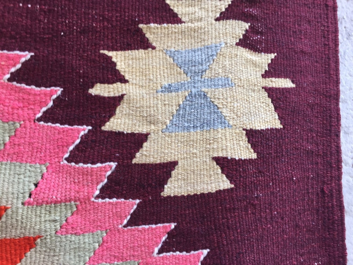 Pink Kilim Rug 42x68 in 106x172 Cm Anatolian Kilim Rugs - Etsy