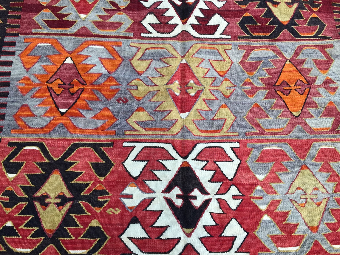 Red Kilim Rug 62x144 in 157x365 Cm Turkish Kilim Rug - Etsy
