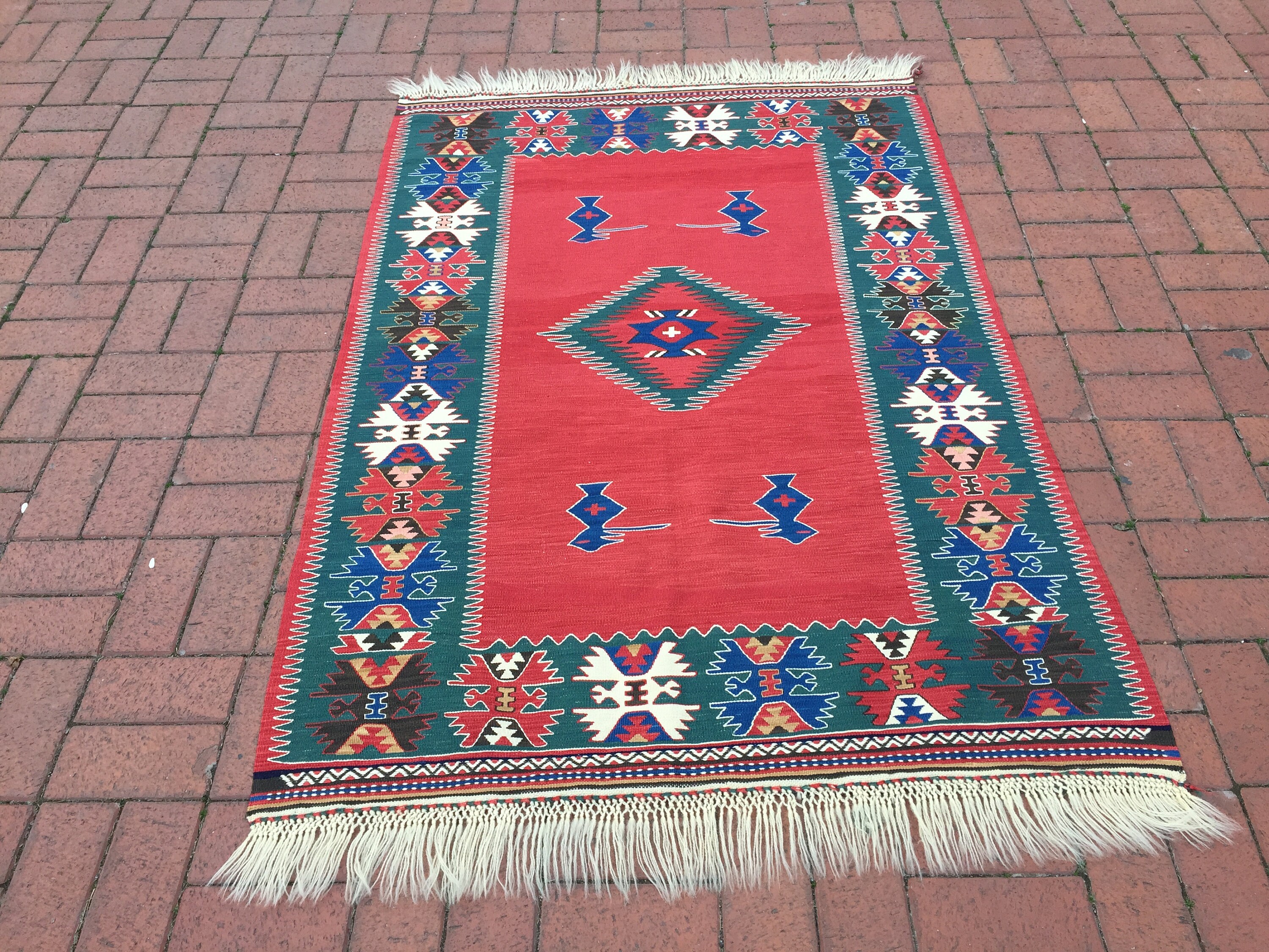 Red Turkish Rugs 47x69 in 120x175 cm Nomadic kilim Rug | Etsy