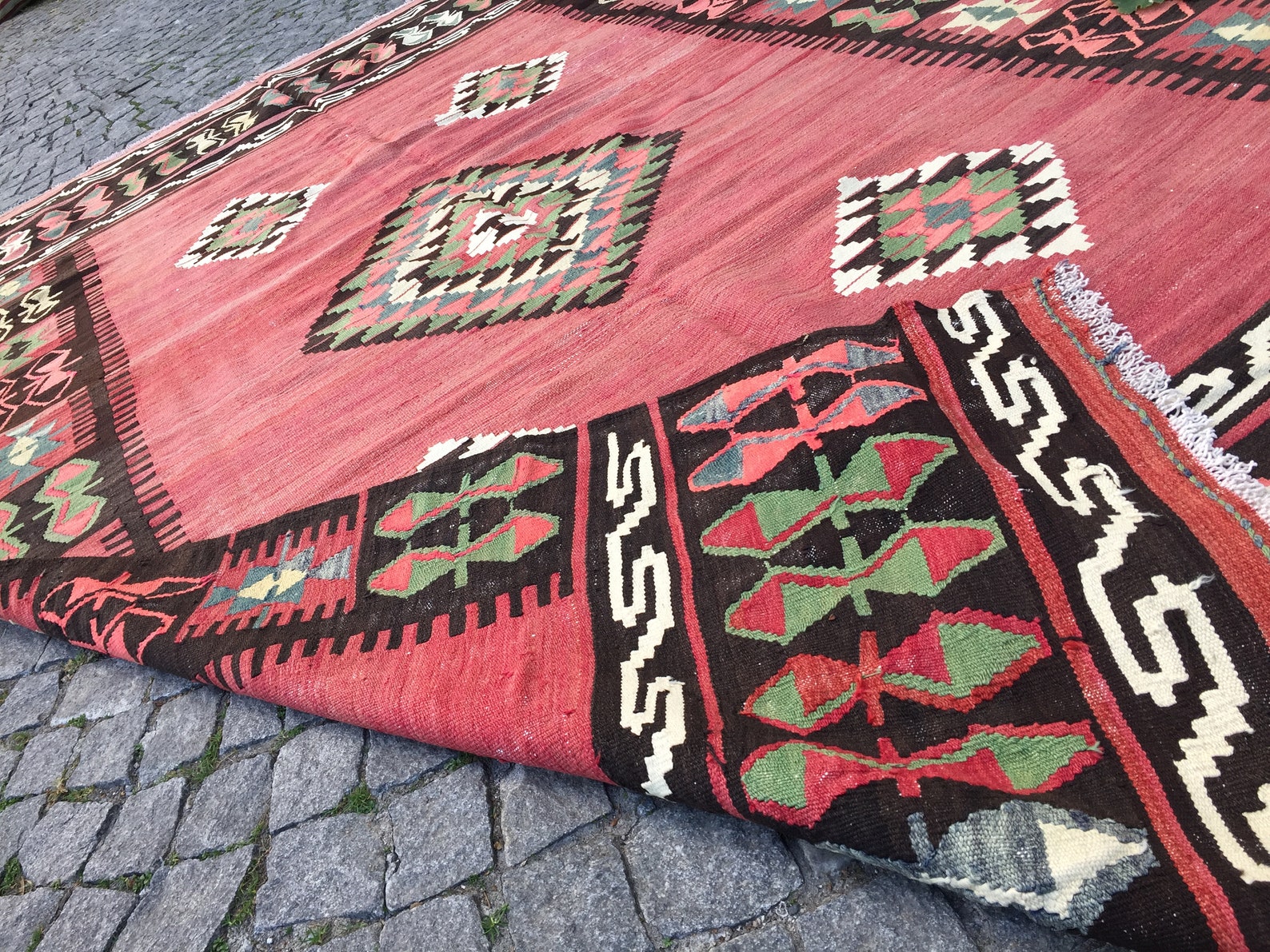 Red kilim Rug 70x125 in 178x317 cm Turkish Kilim Rug | Etsy