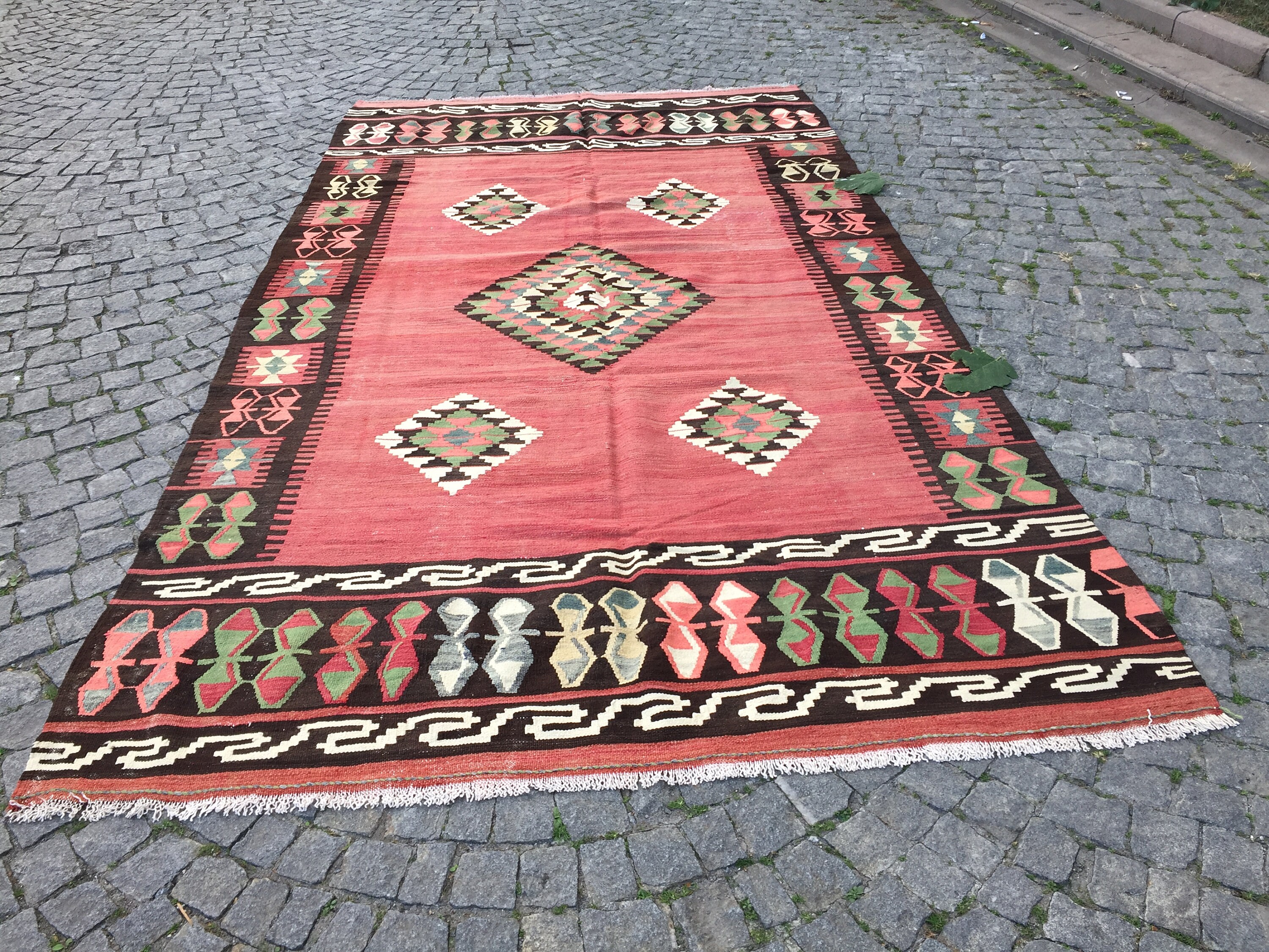 Red kilim Rug 70x125 in 178x317 cm Turkish Kilim Rug | Etsy