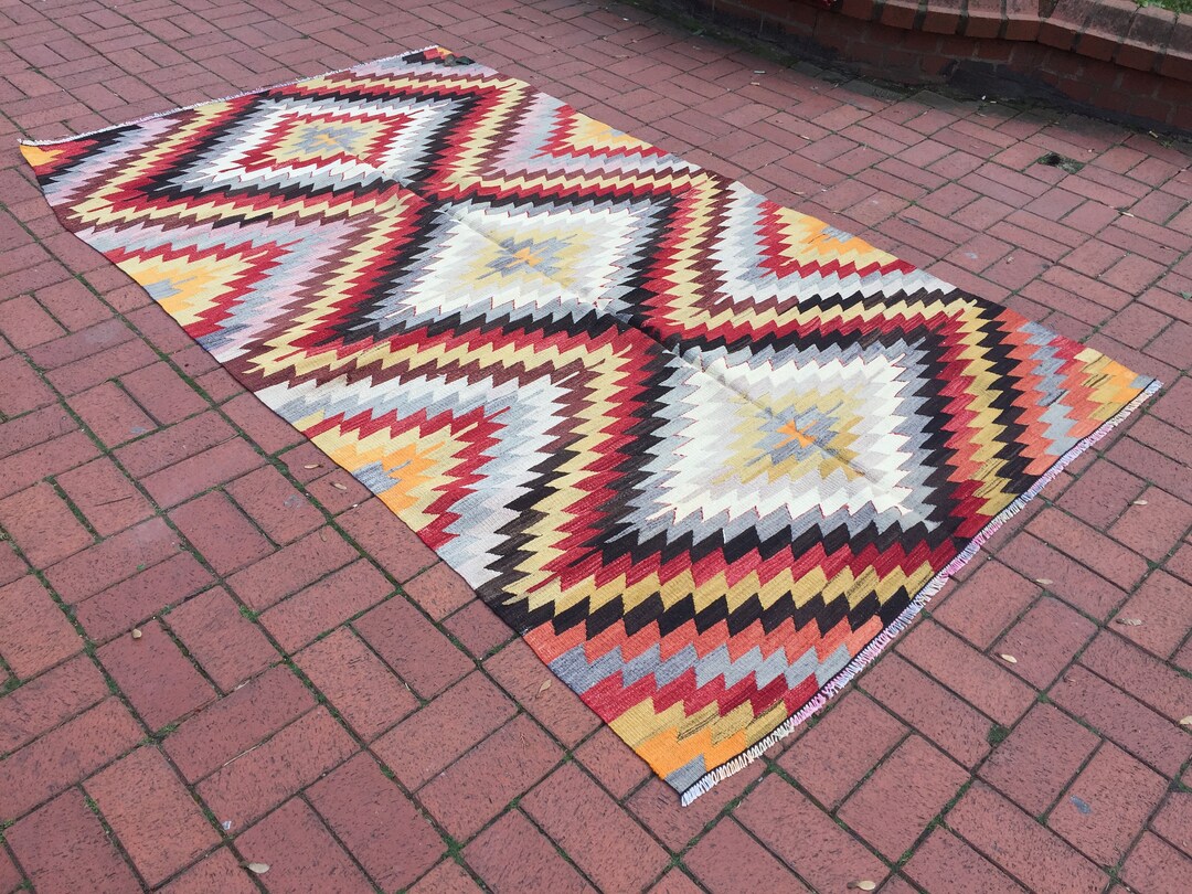 Turkish Kilim Rug 60x100 in 151x256 Cm Anatolian Kilim Rugs Handmade ...