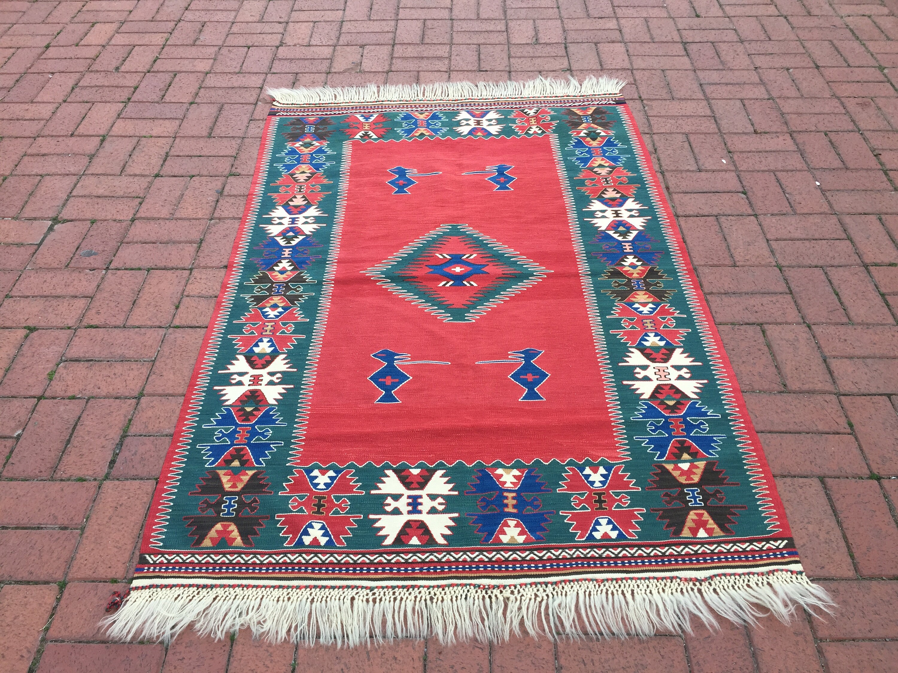 Red Turkish Rugs 47x69 in 120x175 cm Nomadic kilim Rug | Etsy