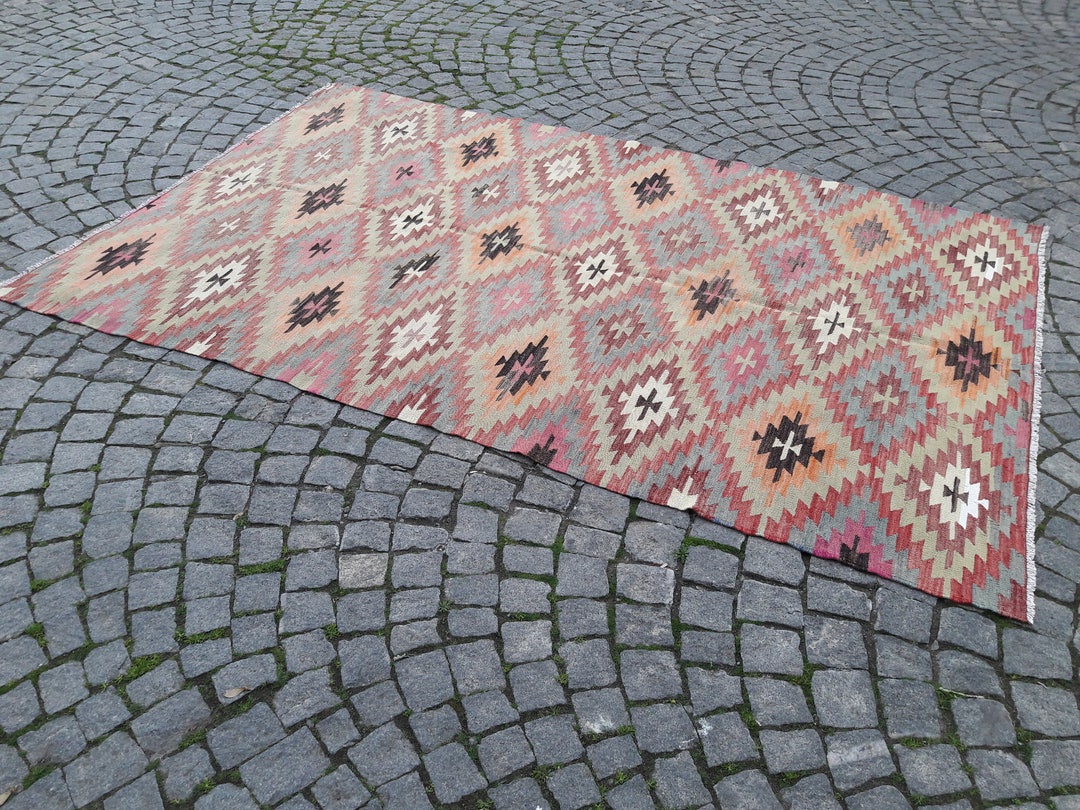 Turkish Kilim Rug,5'31"×8'19"feet,162x250cm,anatolian Turkish Handmade ...