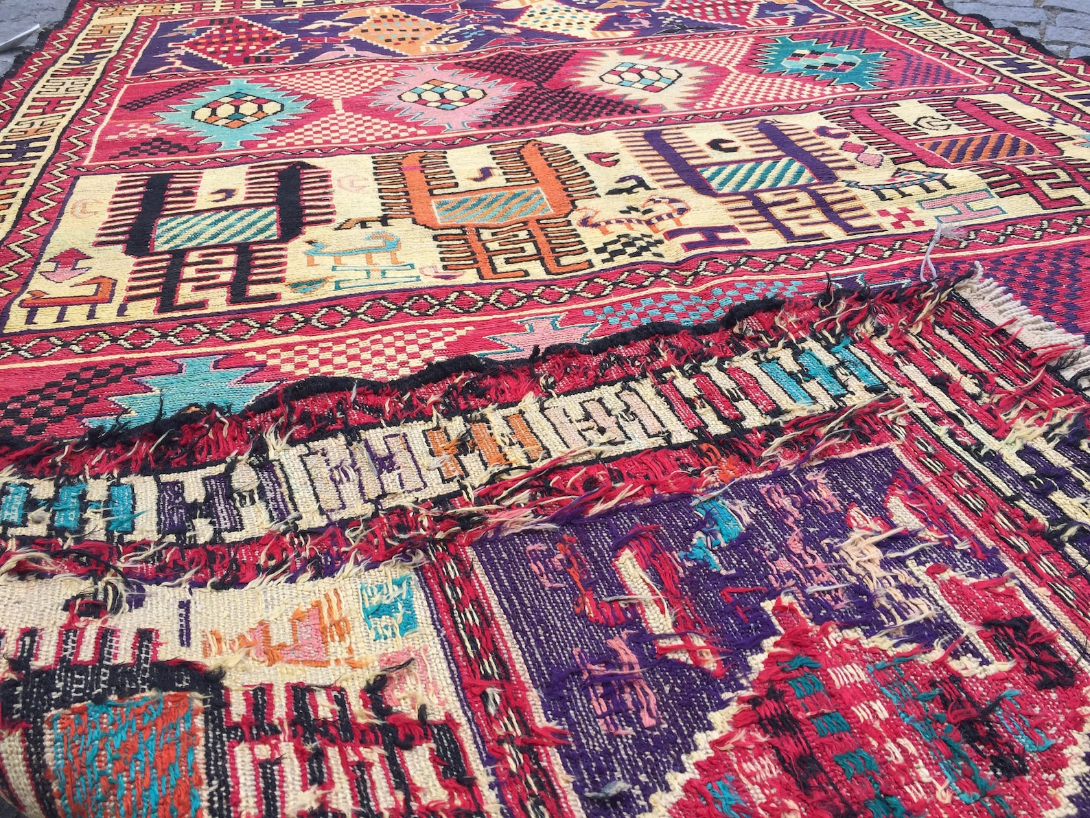 Silk Sumak Rug45x76 in 114x193 Cm Handwoven Anatolian Vintage - Etsy