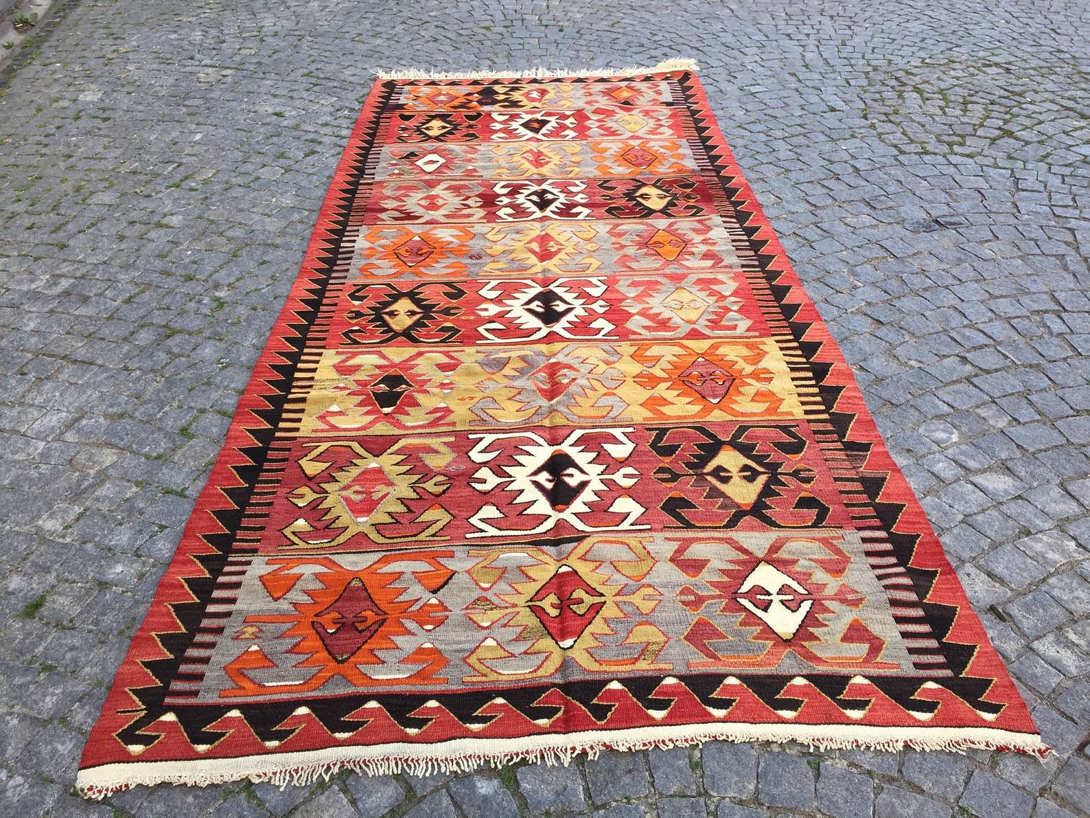 Red Kilim Rug 62x144 in 157x365 Cm Turkish Kilim Rug - Etsy