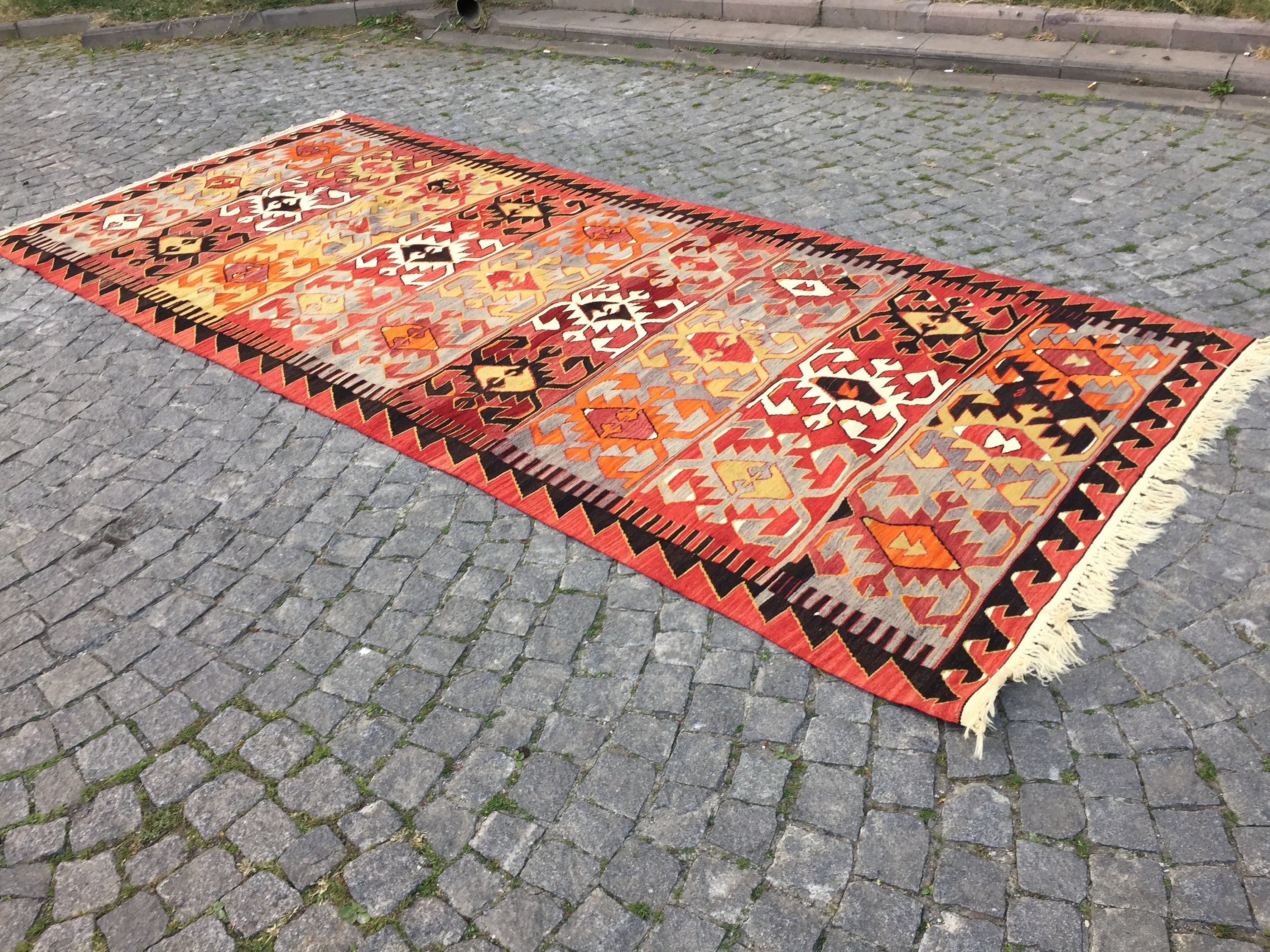 Red Kilim Rug 62x144 in 157x365 Cm Turkish Kilim Rug - Etsy