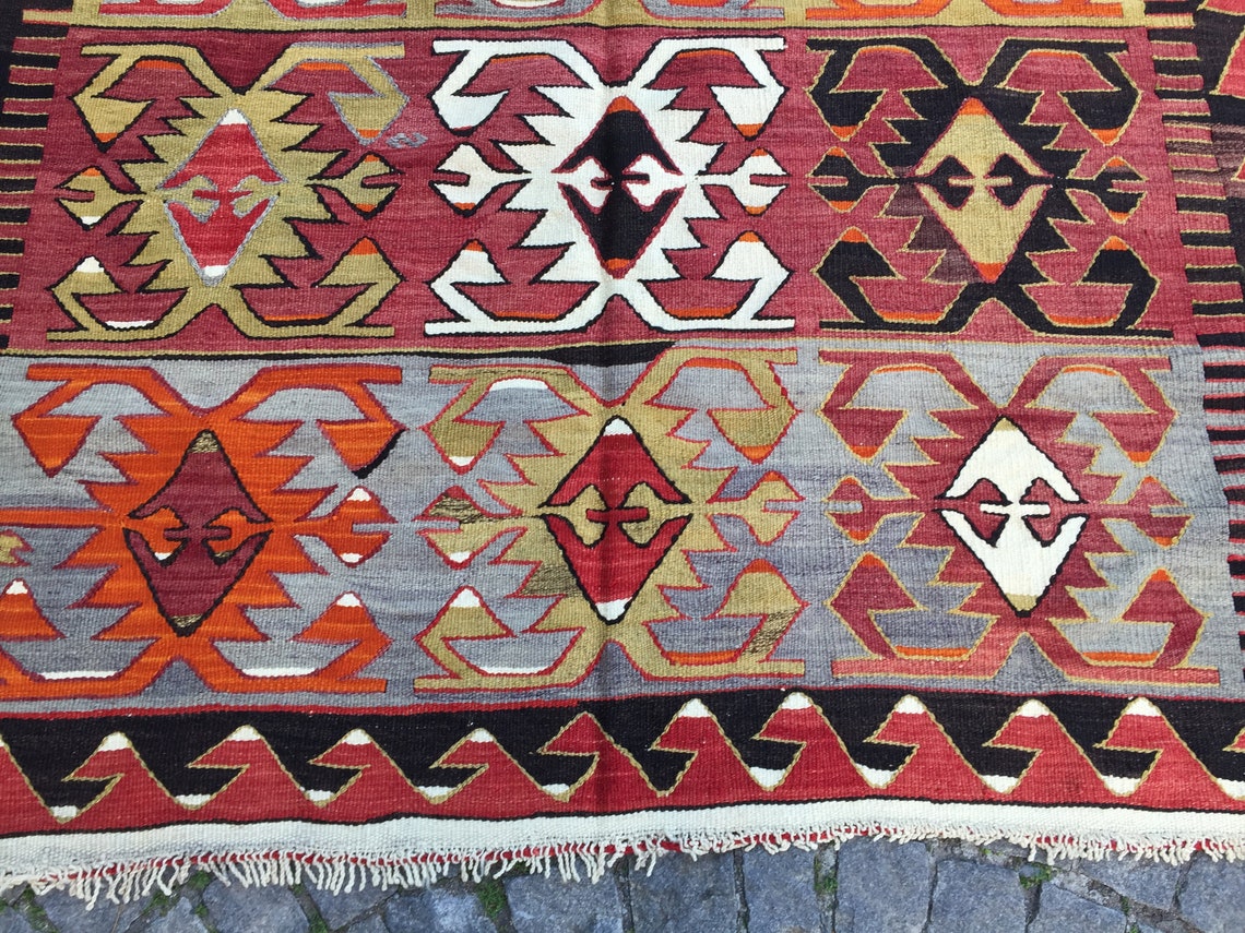 Red Kilim Rug 62x144 in 157x365 Cm Turkish Kilim Rug - Etsy