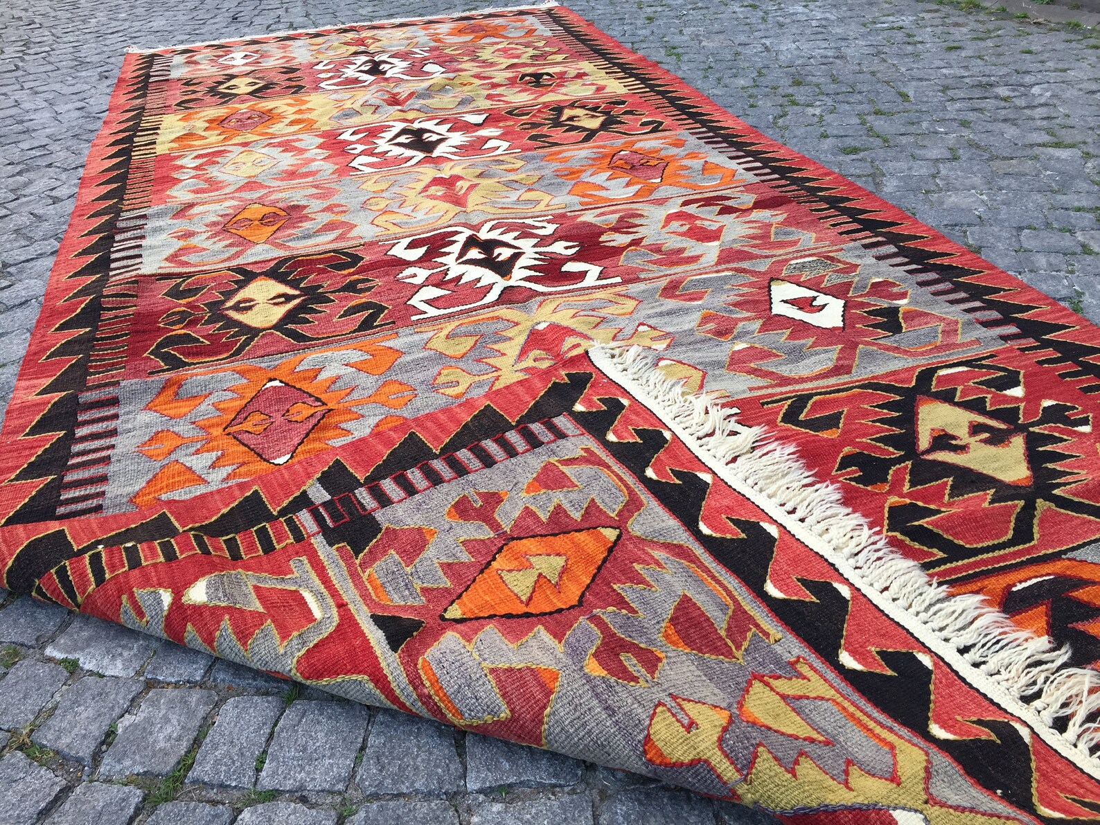 Red Kilim Rug 62x144 in 157x365 Cm Turkish Kilim Rug - Etsy