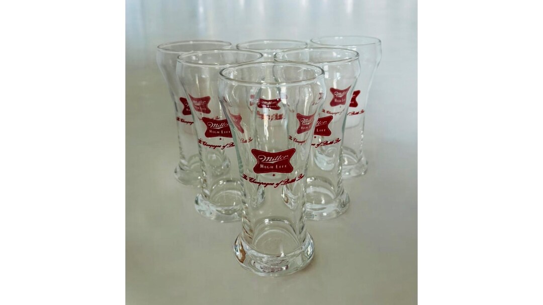 Vintage Miller High Life Collectible Set of 6 Original Tapper Glasses ...