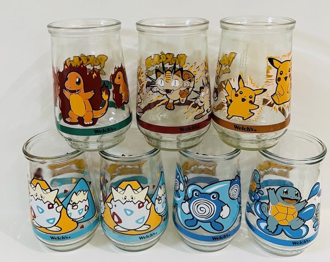 Pokemon Welch's Jelly Jar Juice Glasses From the 1990's, Sold ...
