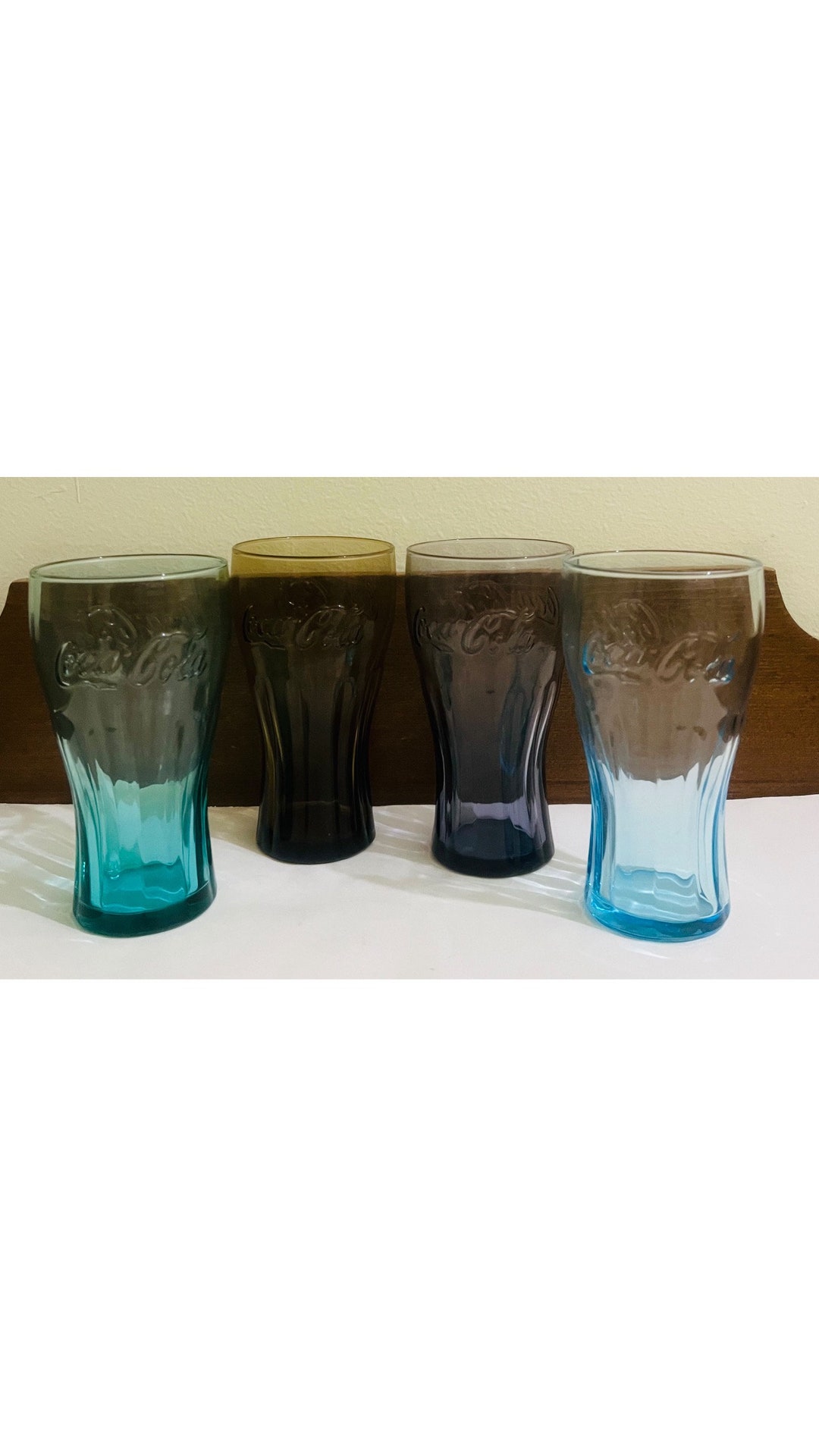 Set of 4 Libbey Multi Color Coke Glasses Classic Fountain - Etsy