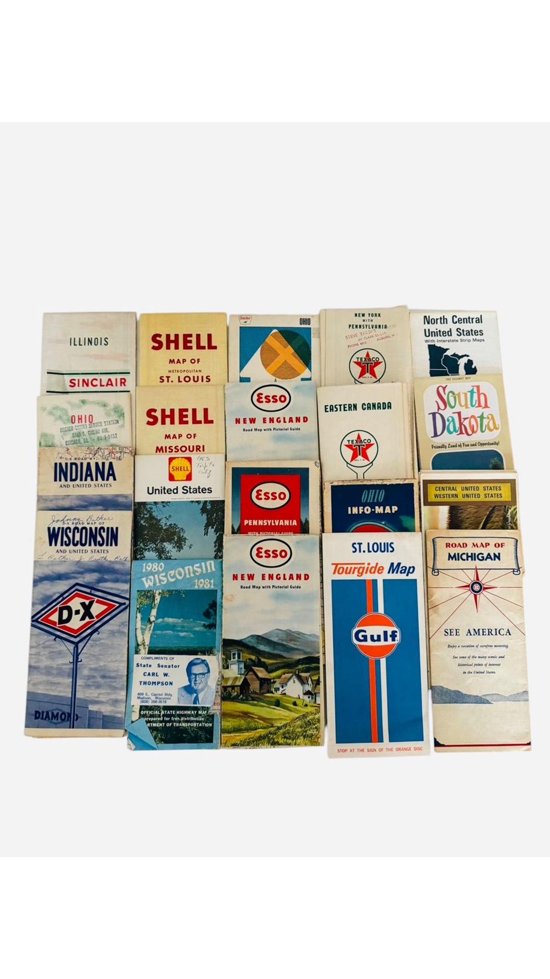 Large Lot of 20 Vintage Road Maps, 1940's - 1980's - Etsy