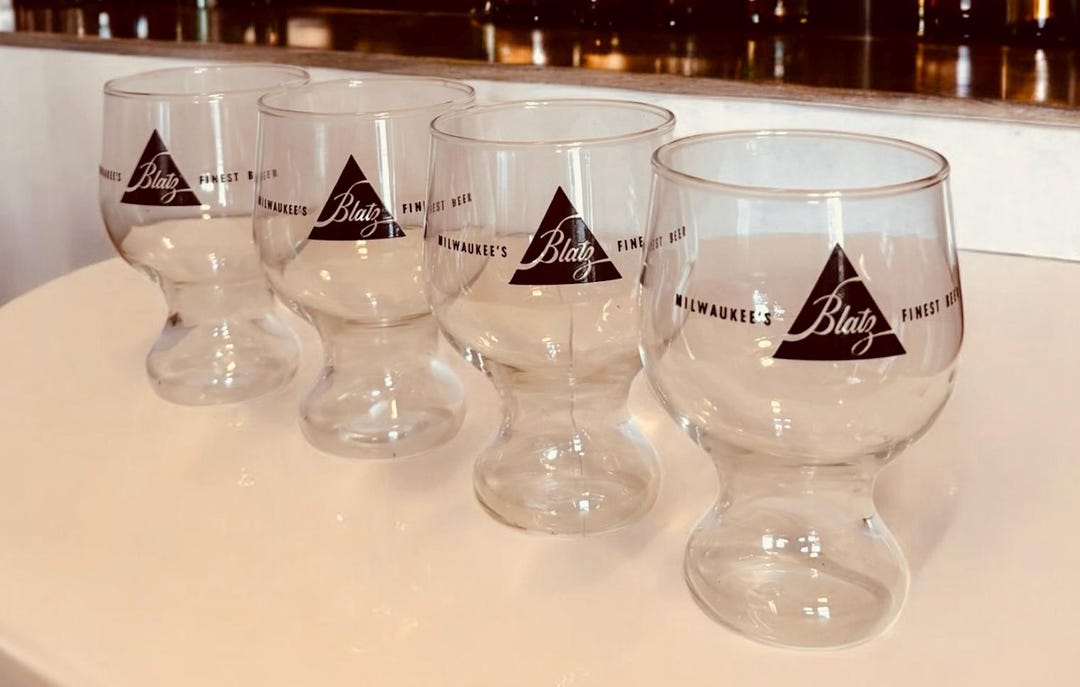 Vintage Set of 4 Blatz Short Beer Glasses by Federal Glass– Classic ...