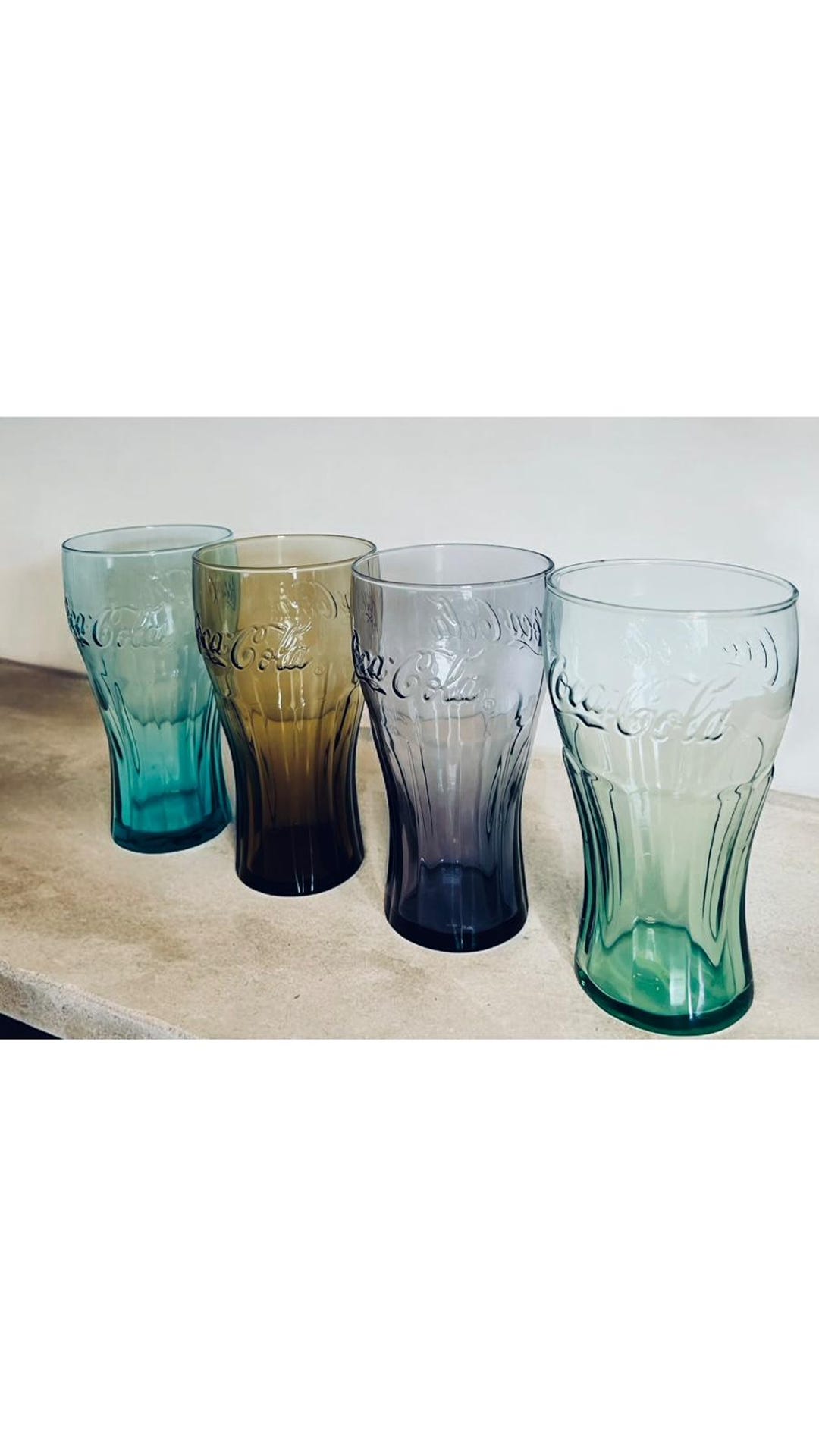 Set of 4 Libbey Coca Cola Fountain Glasses, Multi Color Glassware ...