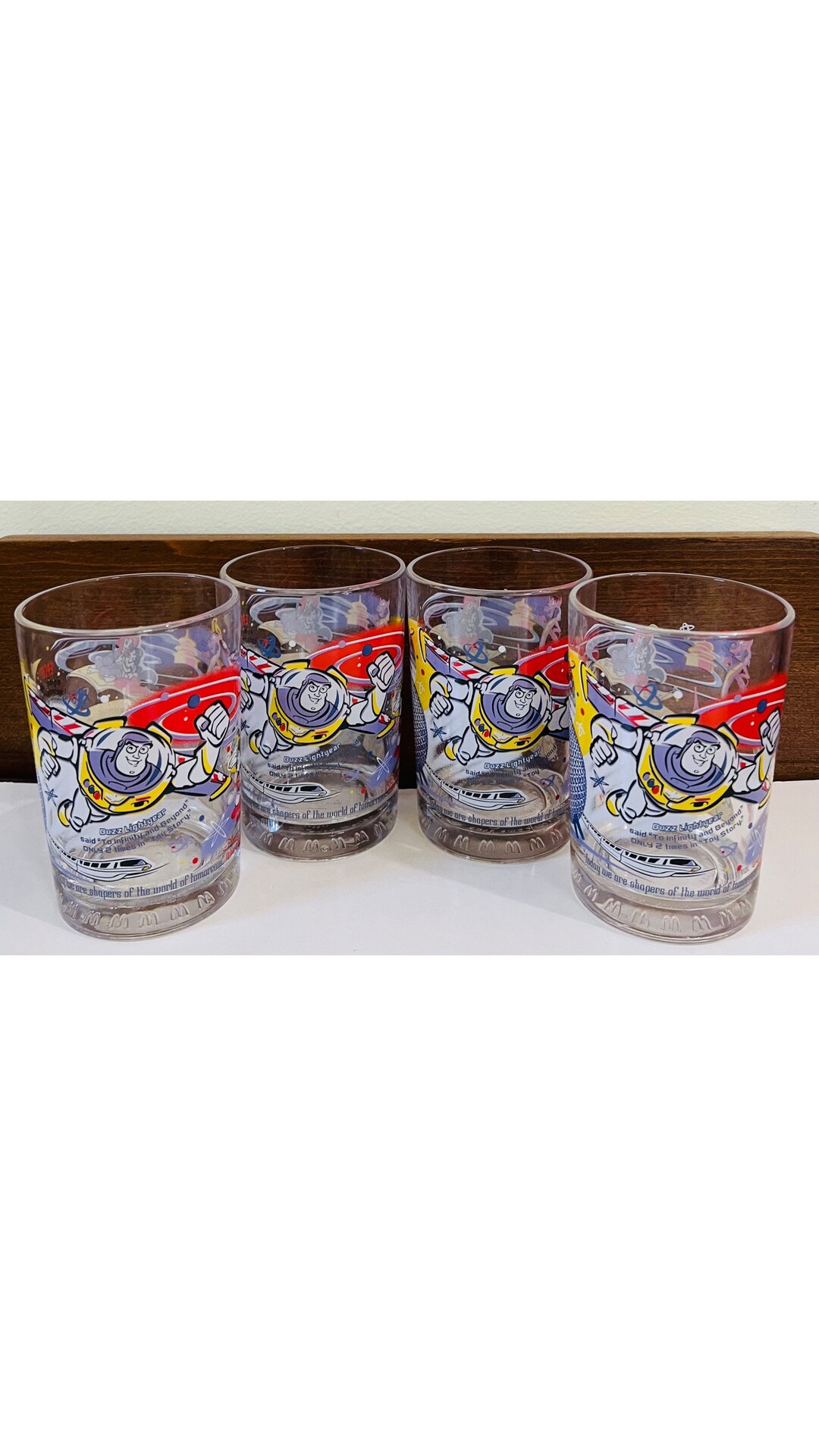 Authentic Mcdonald's Disney Epcot Glass Set of 4 – Featuring Buzz ...