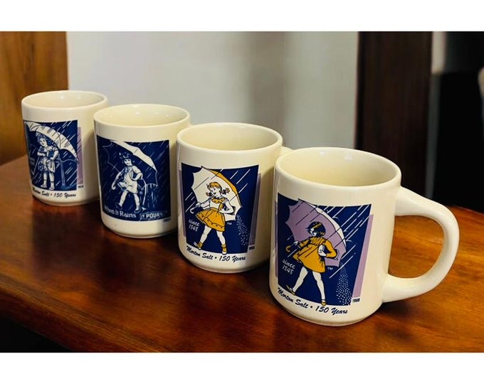 Vintage Set of Four 150 Years of Morton Salt Mugs - Commemorative Bryan ...