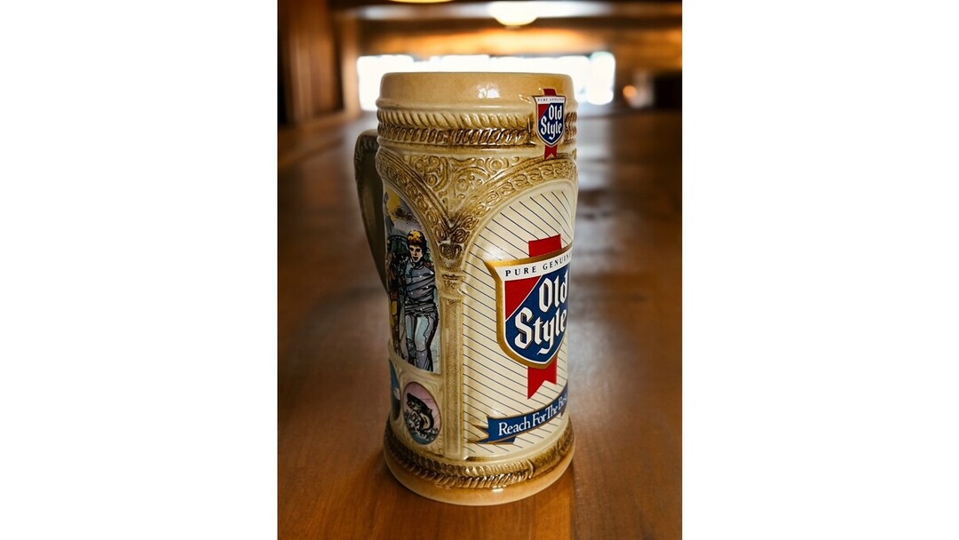 Vintage 1989 Heileman's Old Style Beer Stein: Embossed Ceramic Brewery ...