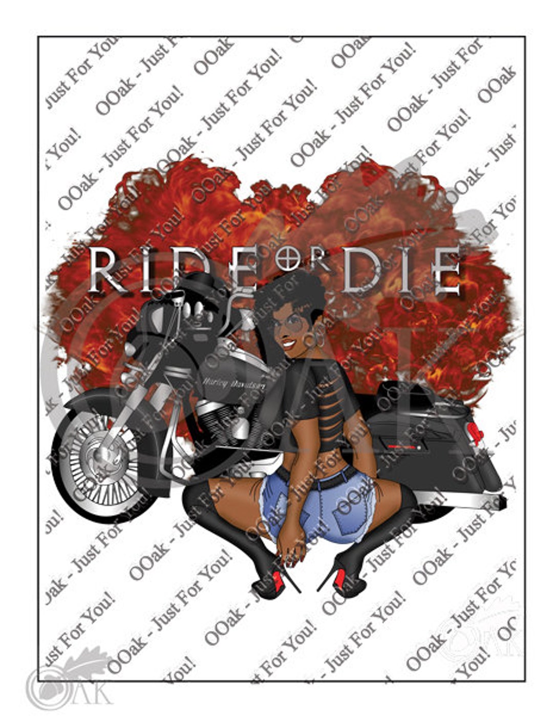 Rowdy Zeezee Digital Illustration: Biker Girl PNG Images - Etsy