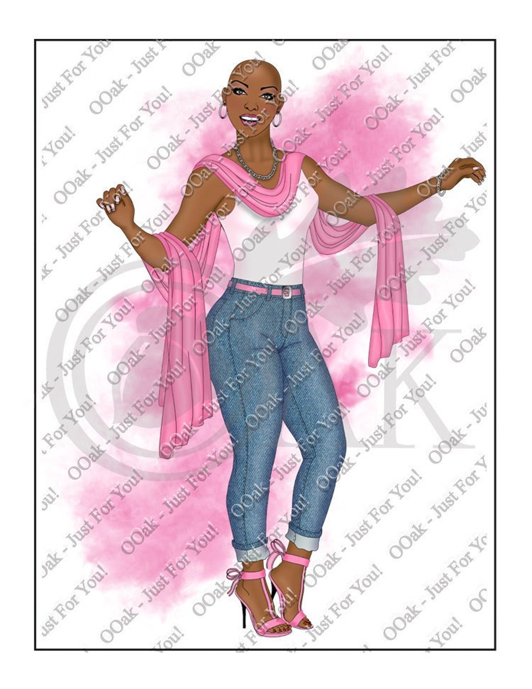 Breast Cancer Swag - Bald - Breast Cancer Clipart, Awareness, Pink ...