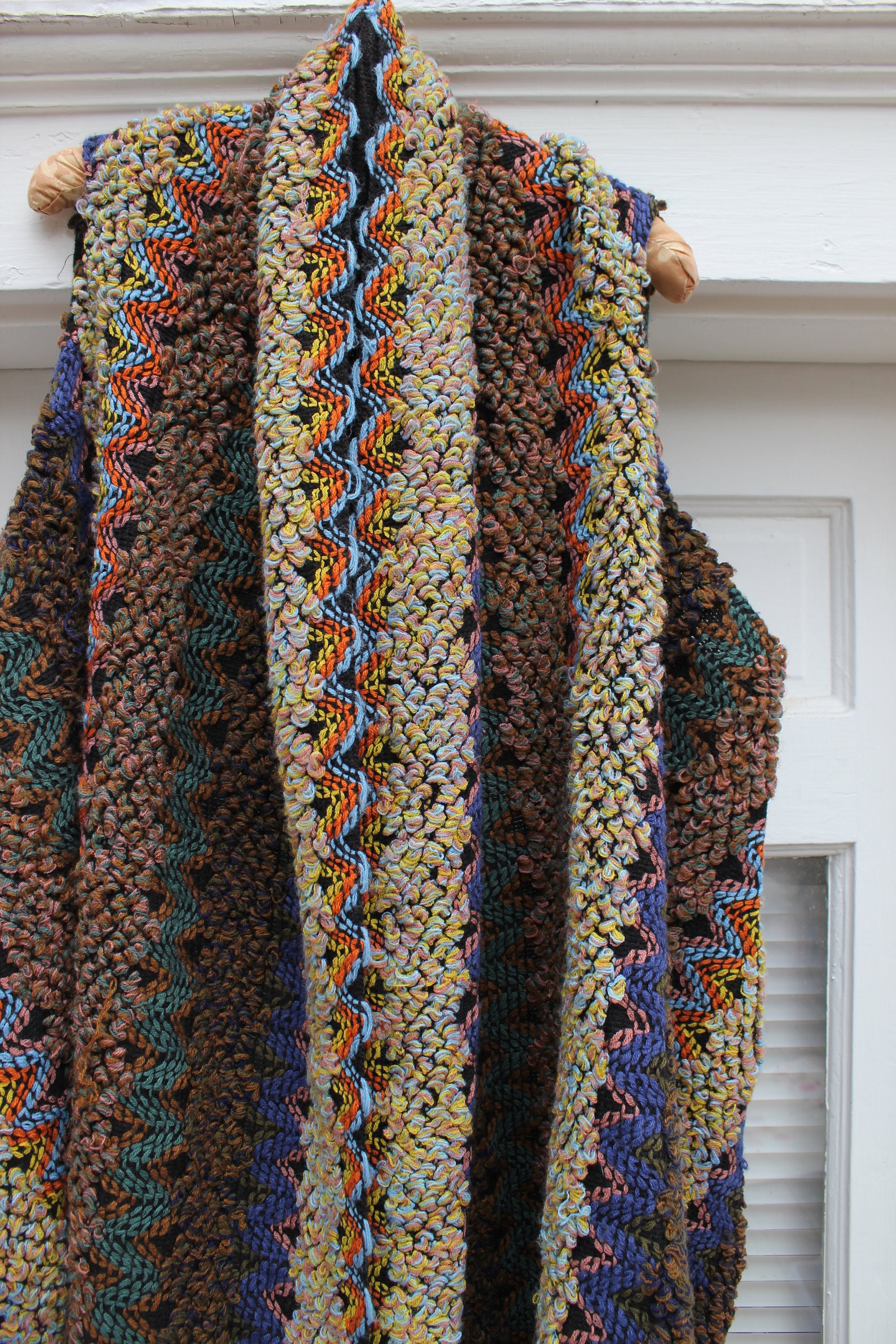 Long Chevron, Funky, Textured Knit Vest With Tassels - Etsy