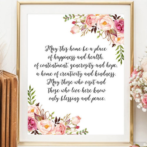 May This Home Be A Place of Happiness Sign Jewish Blessing | Etsy