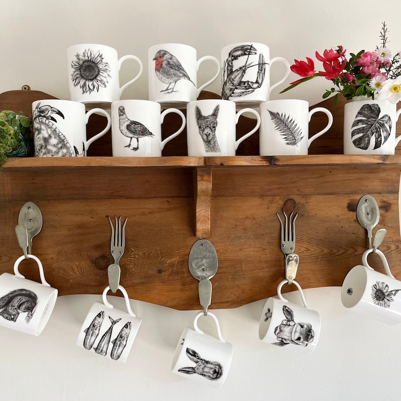 Bone China Mugs - Etsy UK