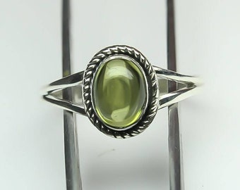 Peridot silver ring | Etsy