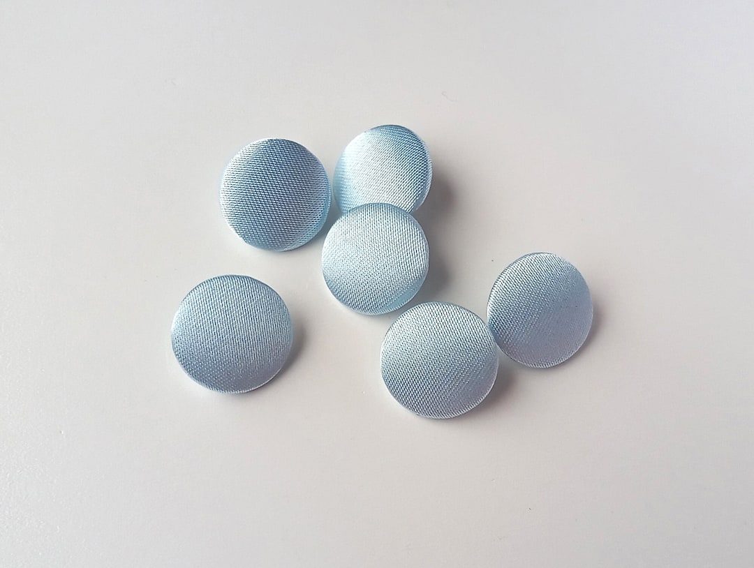 19mm Light Blue Satin Buttons Fabric Sewing Buttons Bridal Wedding ...