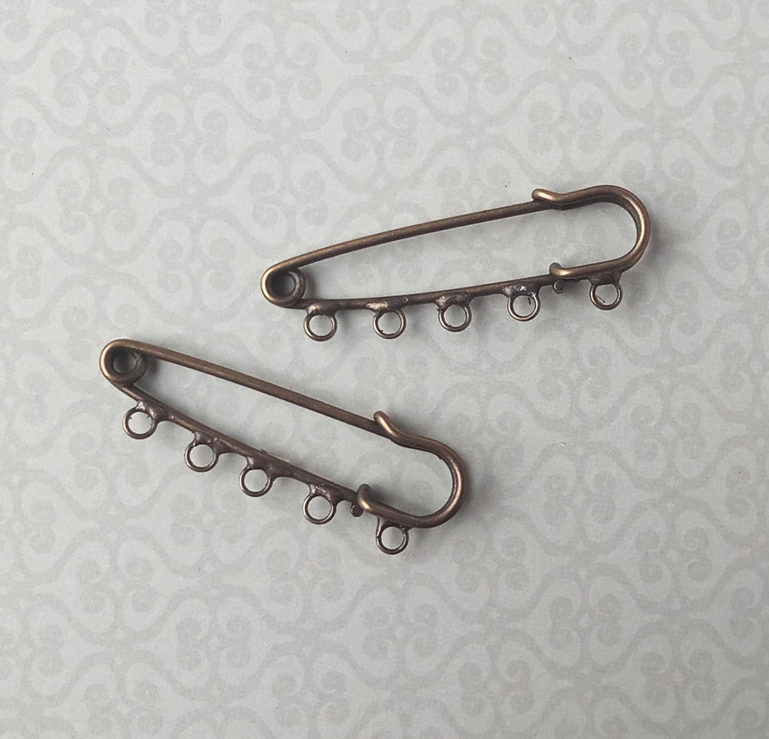 5/10 PCS Brooch Pin Loops Bronze Safety Pin 5 Holes, PIN-004 - Etsy