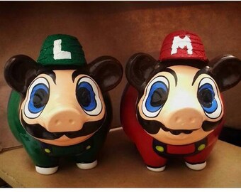 Mario Piggy Bank - Etsy